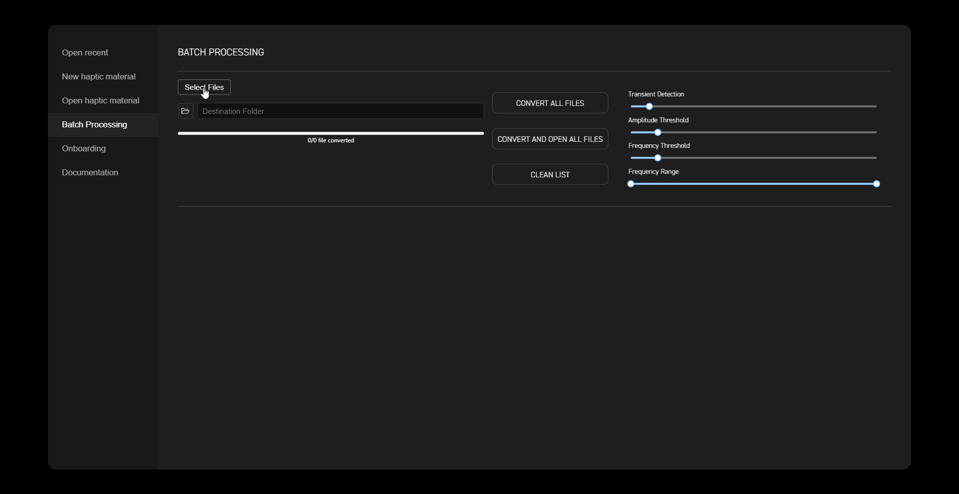 Batch Audio to Haptics Conversion | Wyvrn Docs